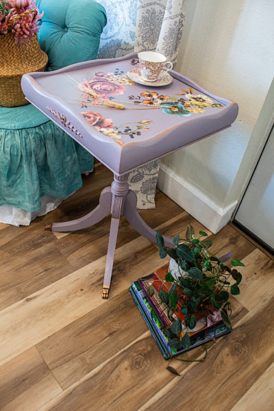 Little Lavender Table-Applying Furniture Transfers – Nooks In Bloom